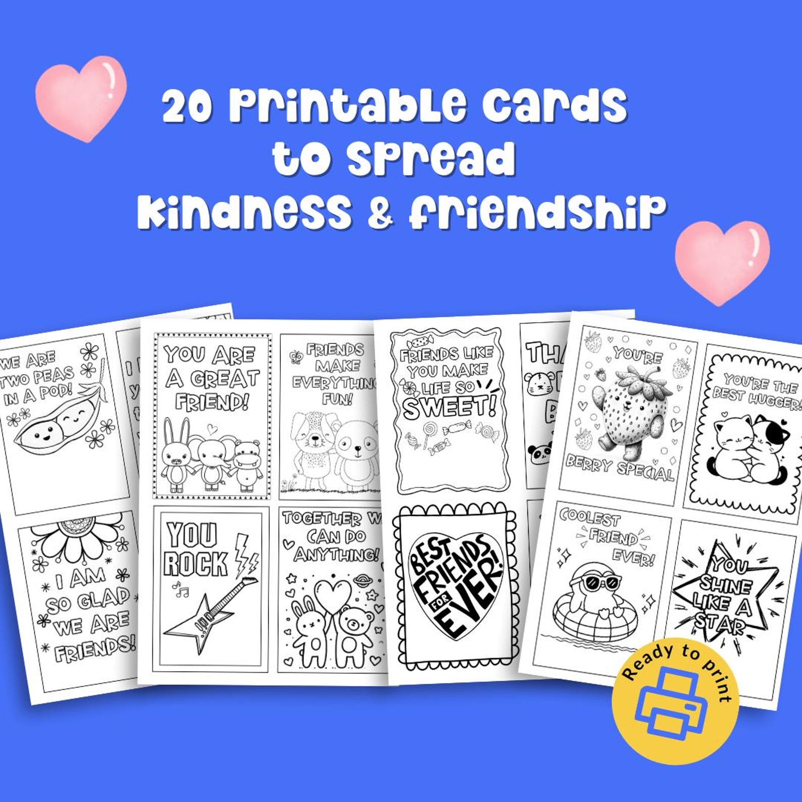 Spread Kindness Printable Coloring Card Page Kindness Activity Coloring ...