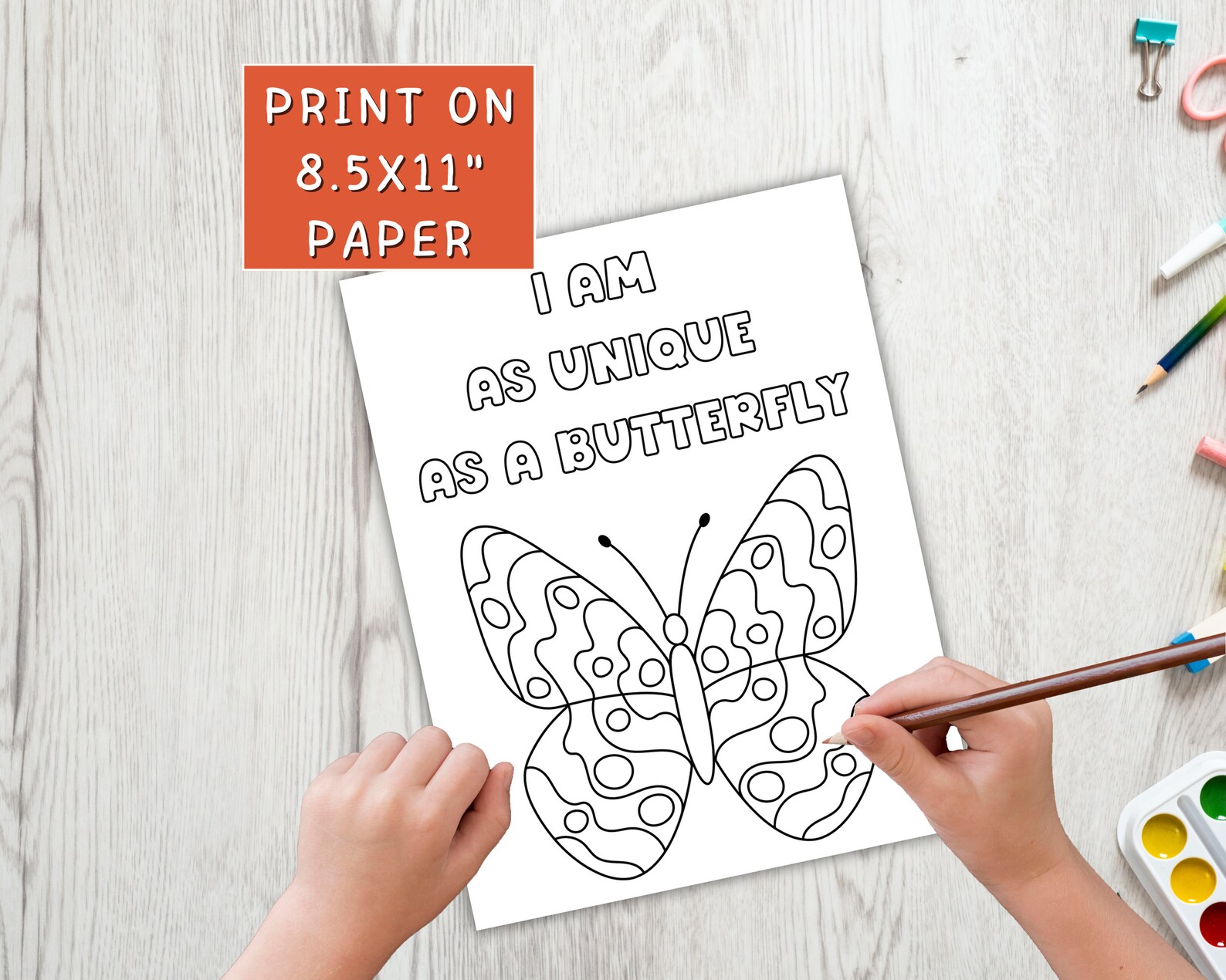 Butterfly Coloring Page for Kid Positive Coloring Page Kid Affirmation ...