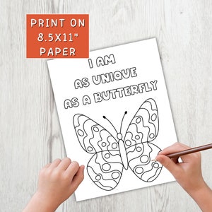 Butterfly Coloring Page for Kid Positive Coloring Page Kid Affirmation ...