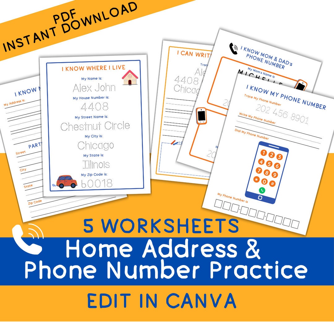 Homeschool Address Worksheet Number and Address Preschool Printable ...