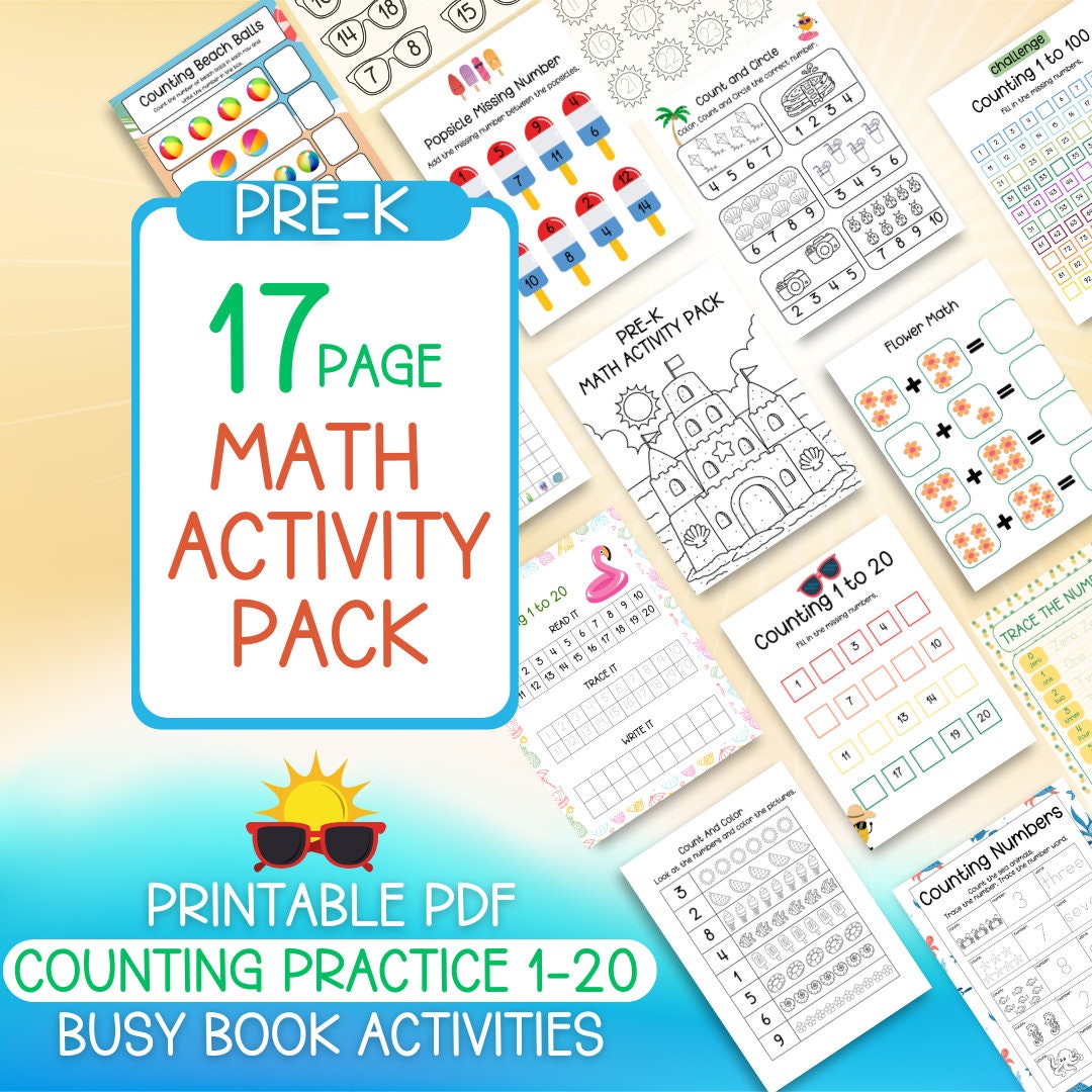 Preschool Math Worksheet Math Activity Busy Book Printable Number ...