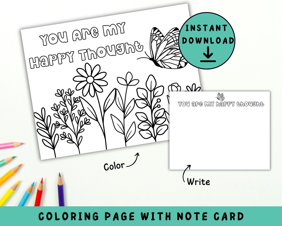 Happy Thought Coloring Sheet for Kid Coloring Page Printable to Color ...