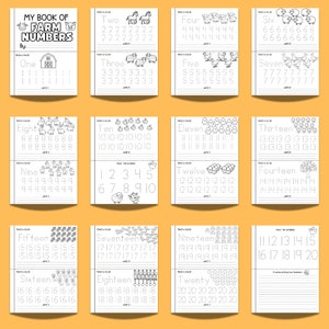 Number Tracing Worksheet Handwriting Practice Preschool Busy Book Farm ...