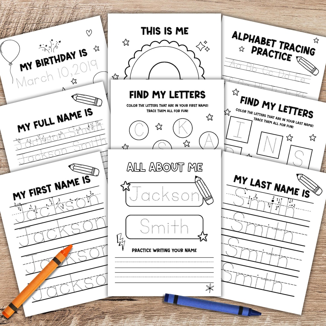 Personalized Name Tracing Printable | All About Me Preschool Workbook ...