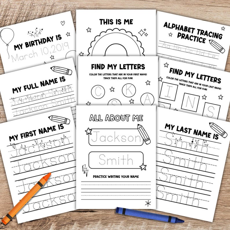 Personalized Name Tracing Printable | All About Me Preschool Workbook ...
