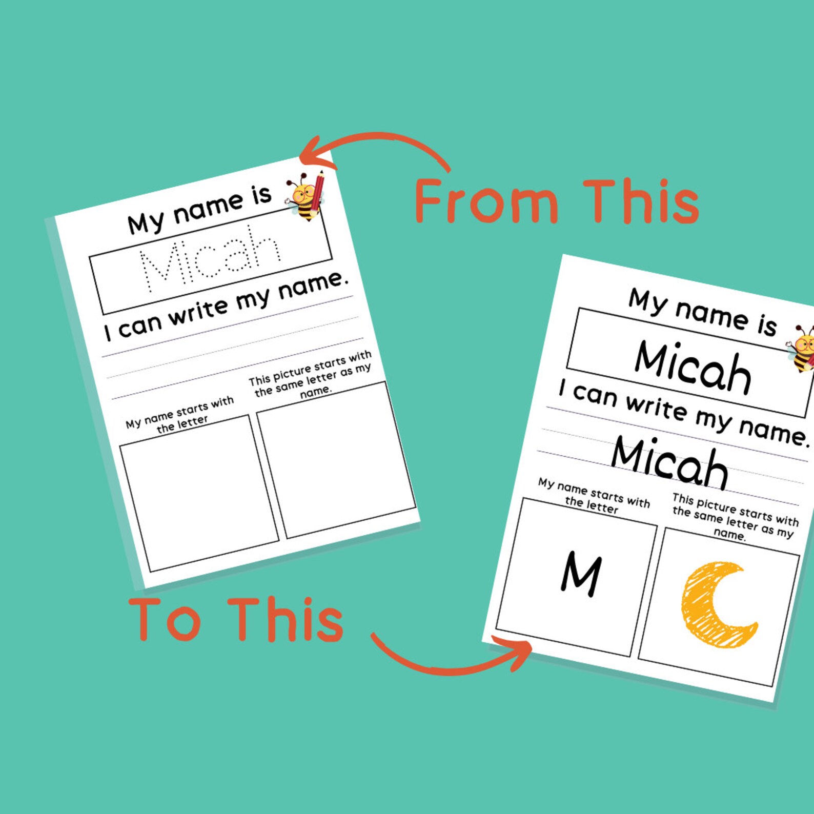 Personalized Handwriting Practice Worksheet Preschool Tracing Busy Book ...