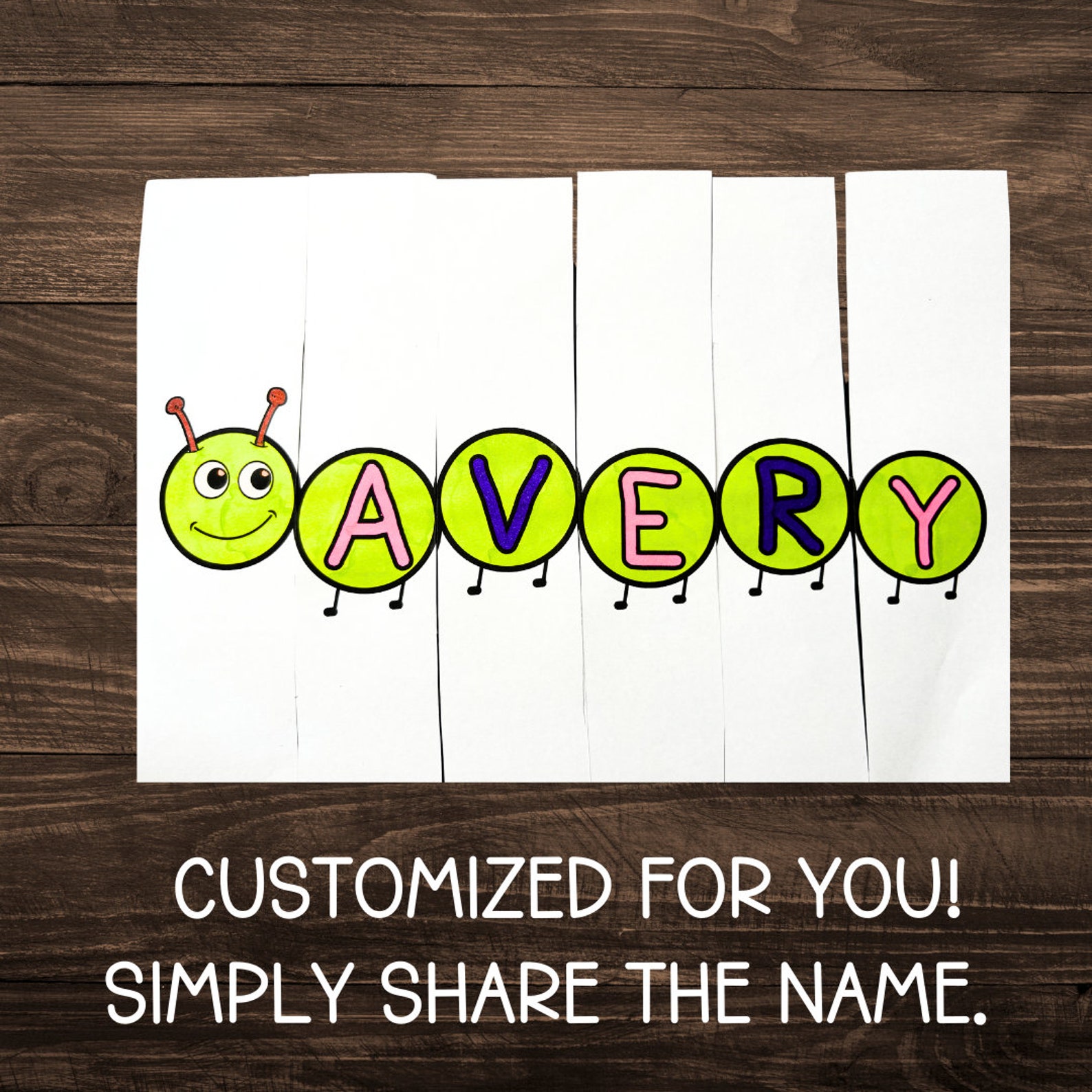 Caterpillar Custom Kid Name Puzzle Spring Activity Name Spelling ...