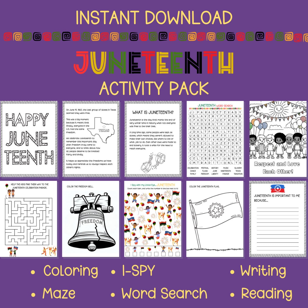 Juneteenth Activity Bundle Kindergarten Worksheet Writing Activity for ...
