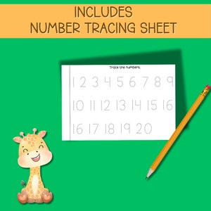 Animal Number Counting Preschool Worksheet Math Activity Number Tracing ...