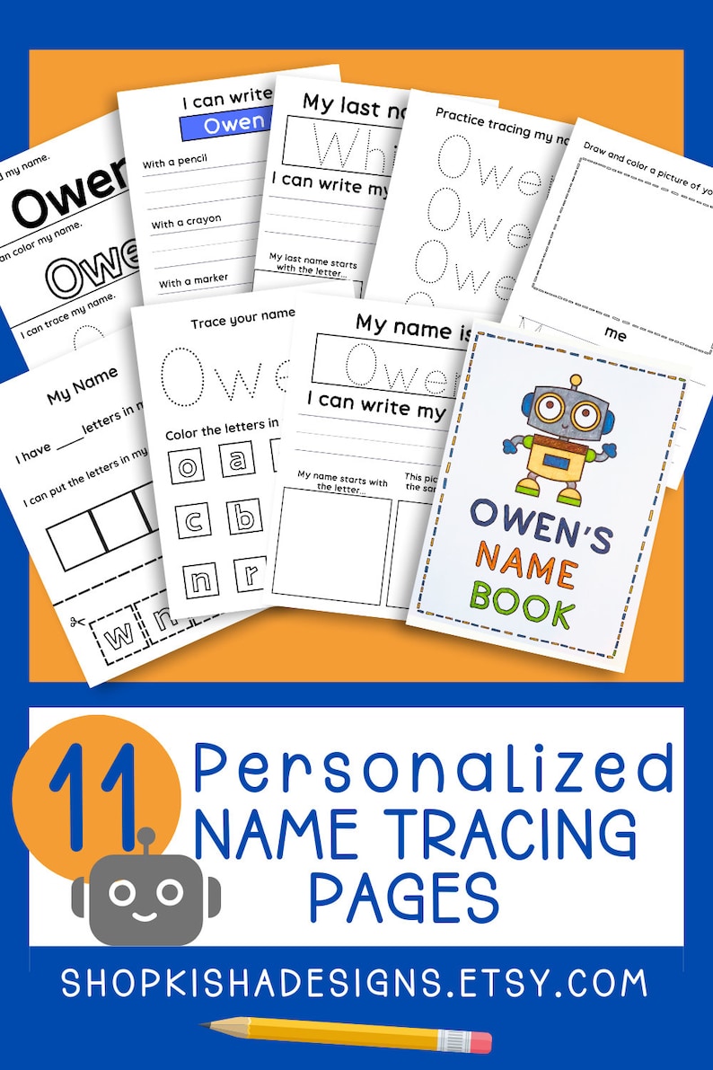 Custom Name Tracing Handwriting Practice Pencil Control Worksheet ...