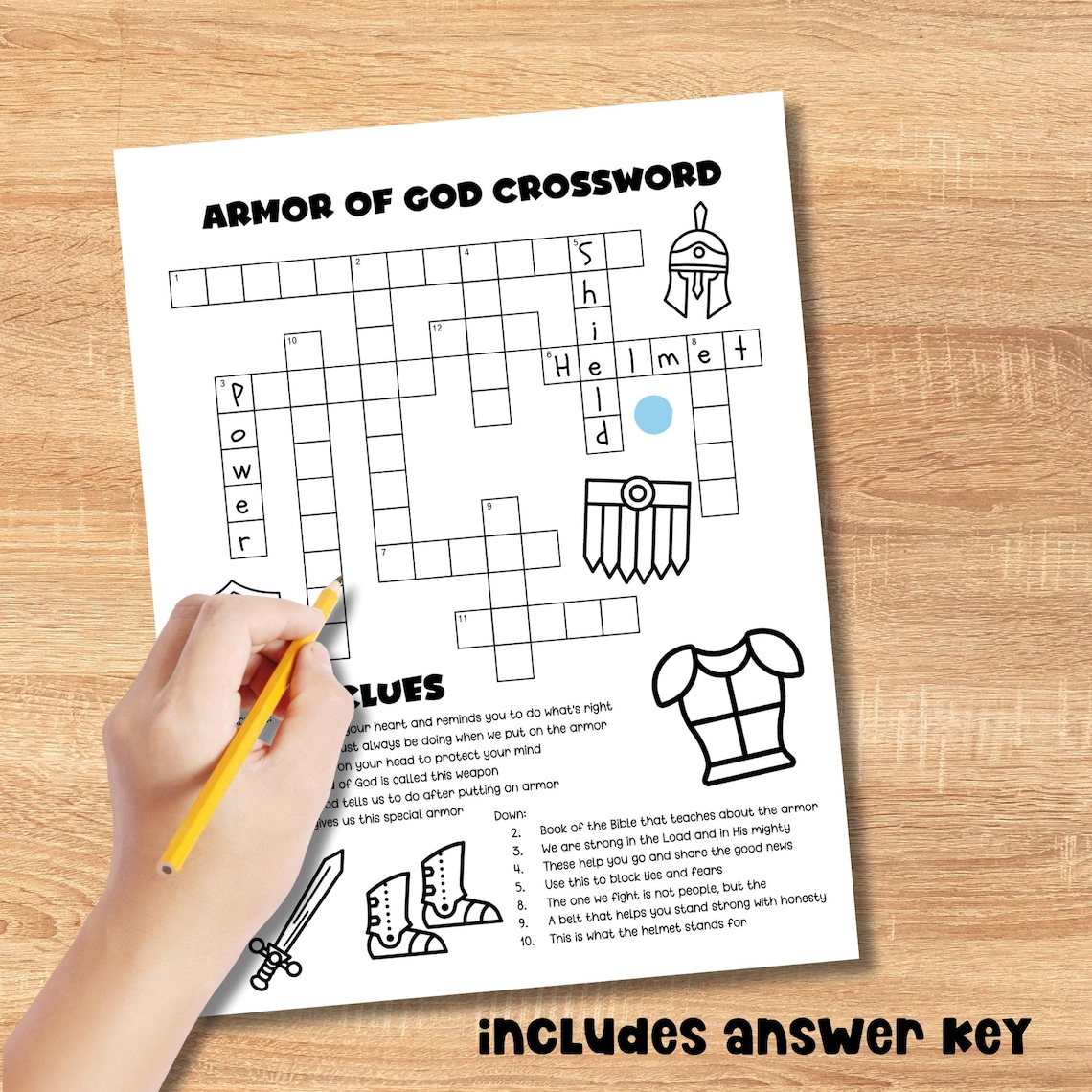 Armor of God Printable Kid Bible Verse Coloring Sheet Bible Scripture ...