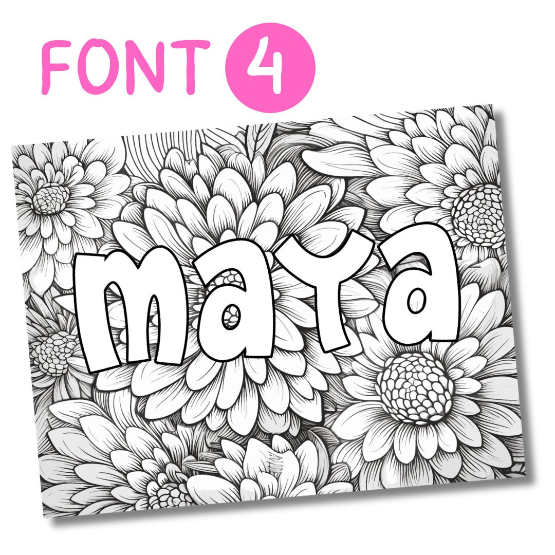 Custom Coloring Page for Kid Name Coloring Page Girl Name Sign for ...