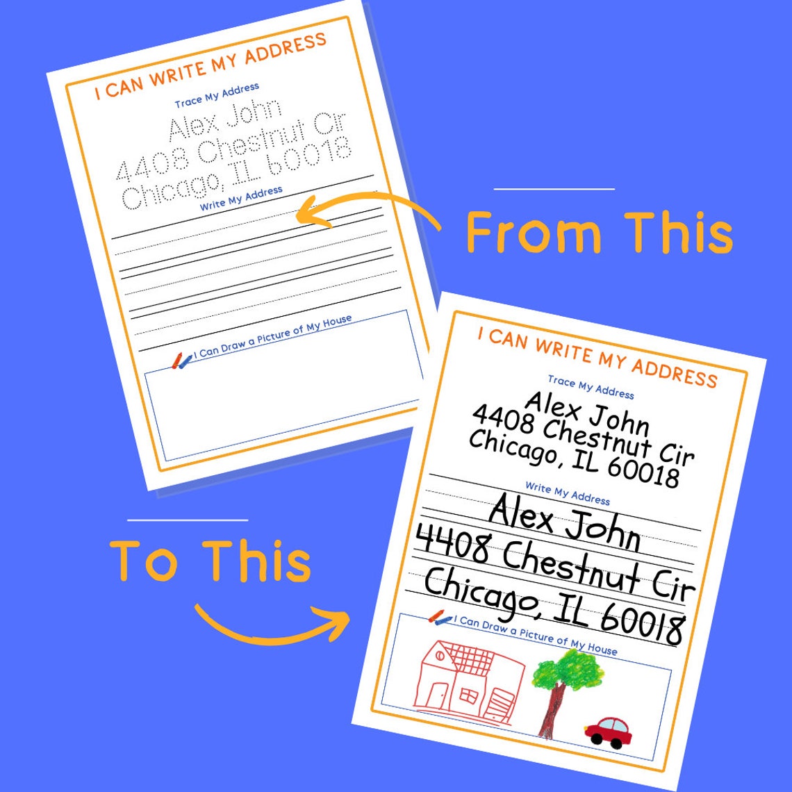 Homeschool Address Worksheet Number and Address Preschool Printable ...