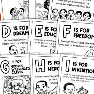 ABC Black History Coloring Page Bundle Bulletin Board Black History ...