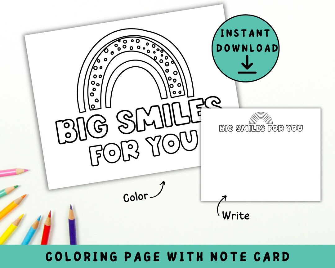 Printable Rainbow Coloring Page for Kid to Color Own Card for Happy ...