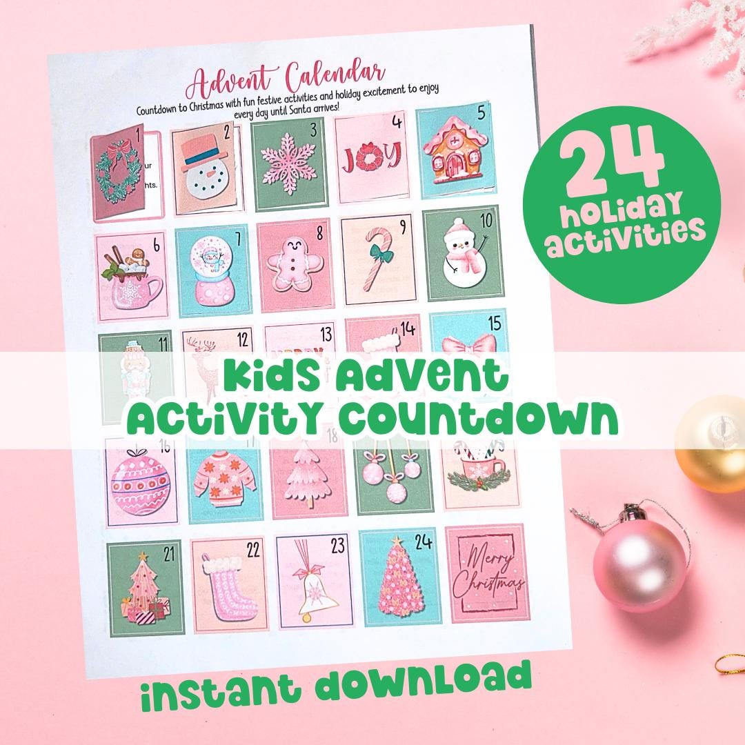 Kid Advent Calendar Printable Christmas Kid Activity Printable ...