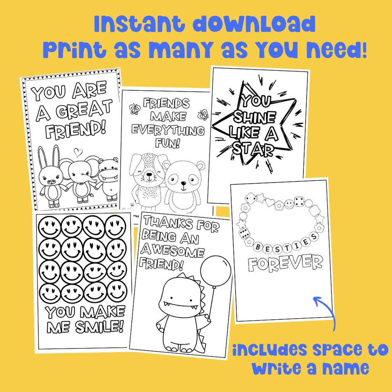 Spread Kindness Printable Coloring Card Page Kindness Activity Coloring ...