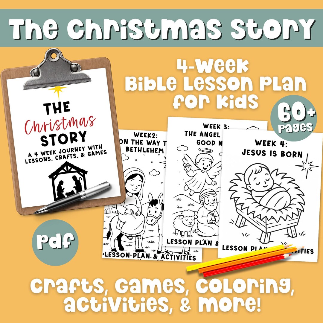Nativity Christmas Bible Study Guide for Kids Printable Jesus Birthday ...