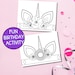 Unicorn Birthday Party Crown Unicorn Activity Coloring Birthday ...