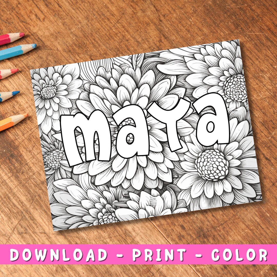 Custom Coloring Page for Kid Name Coloring Page Girl Name Sign for ...