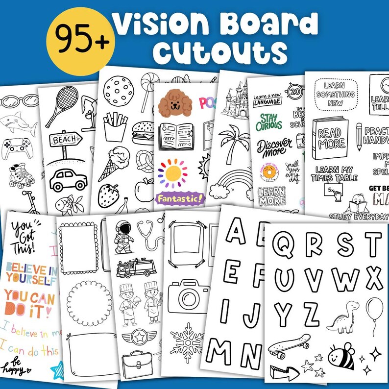 Kids Vision Board 2026 Printable Dream Big Goal Setting Activity With ...