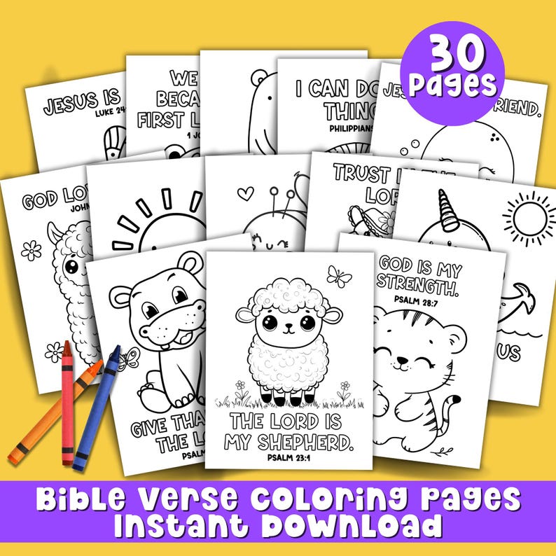 Bible Verse Coloring Kid Christian Sunday School Activity Sheet ...
