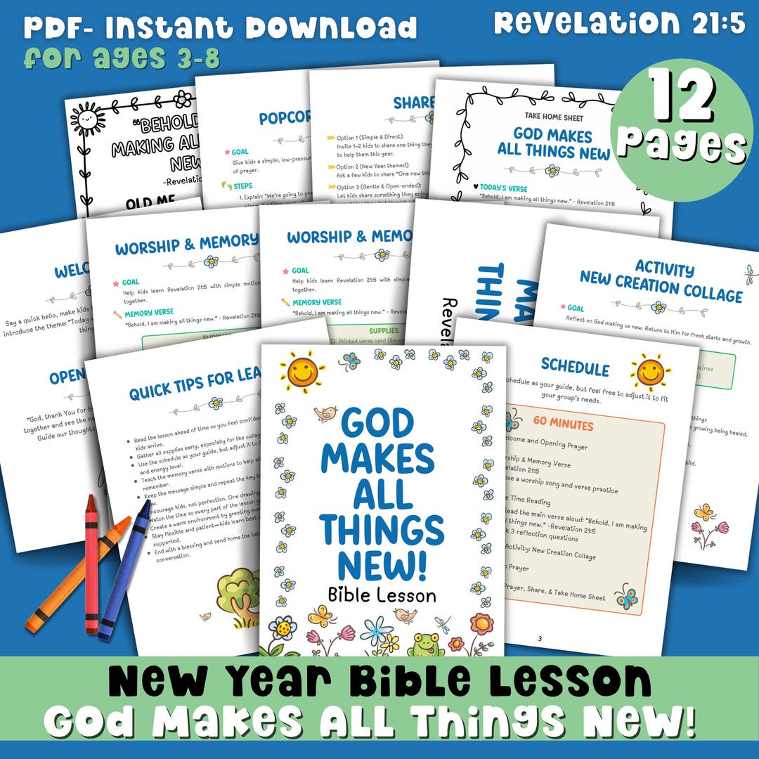 New Year Activity Bible Lesson Plan New Beginnings Sunday School Lesson ...
