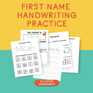 Personalized Handwriting Practice Worksheet Preschool Tracing Busy Book ...