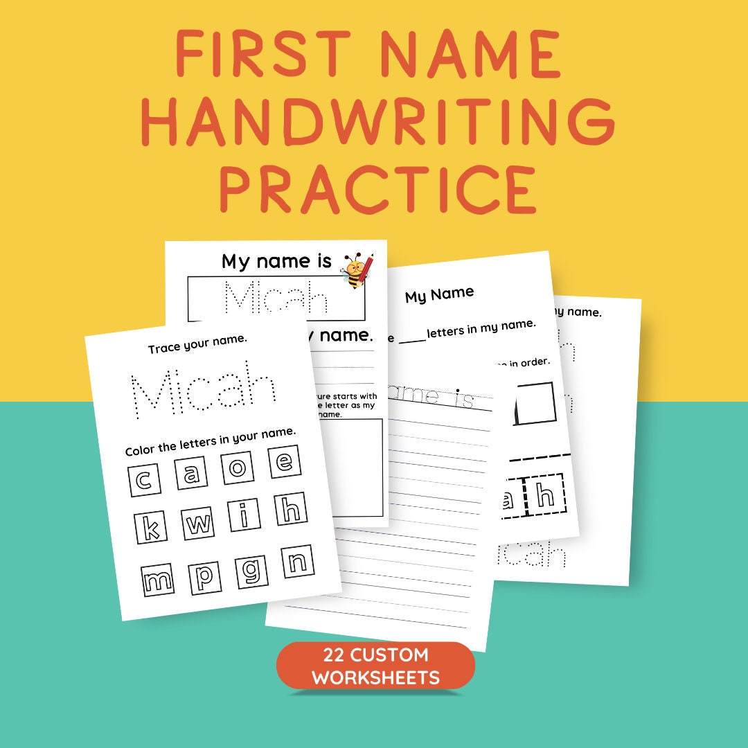 Personalized Handwriting Practice Worksheet Preschool Tracing Busy Book ...