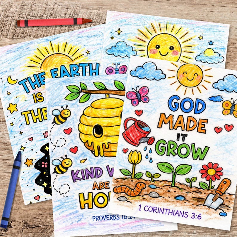 Bible Verse Coloring Pages for Kids Christian Printable Faith Based ...
