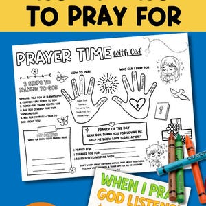 Prayer Mat Printable | Kid Bible Activity | 5 Finger Prayer | Sunday ...