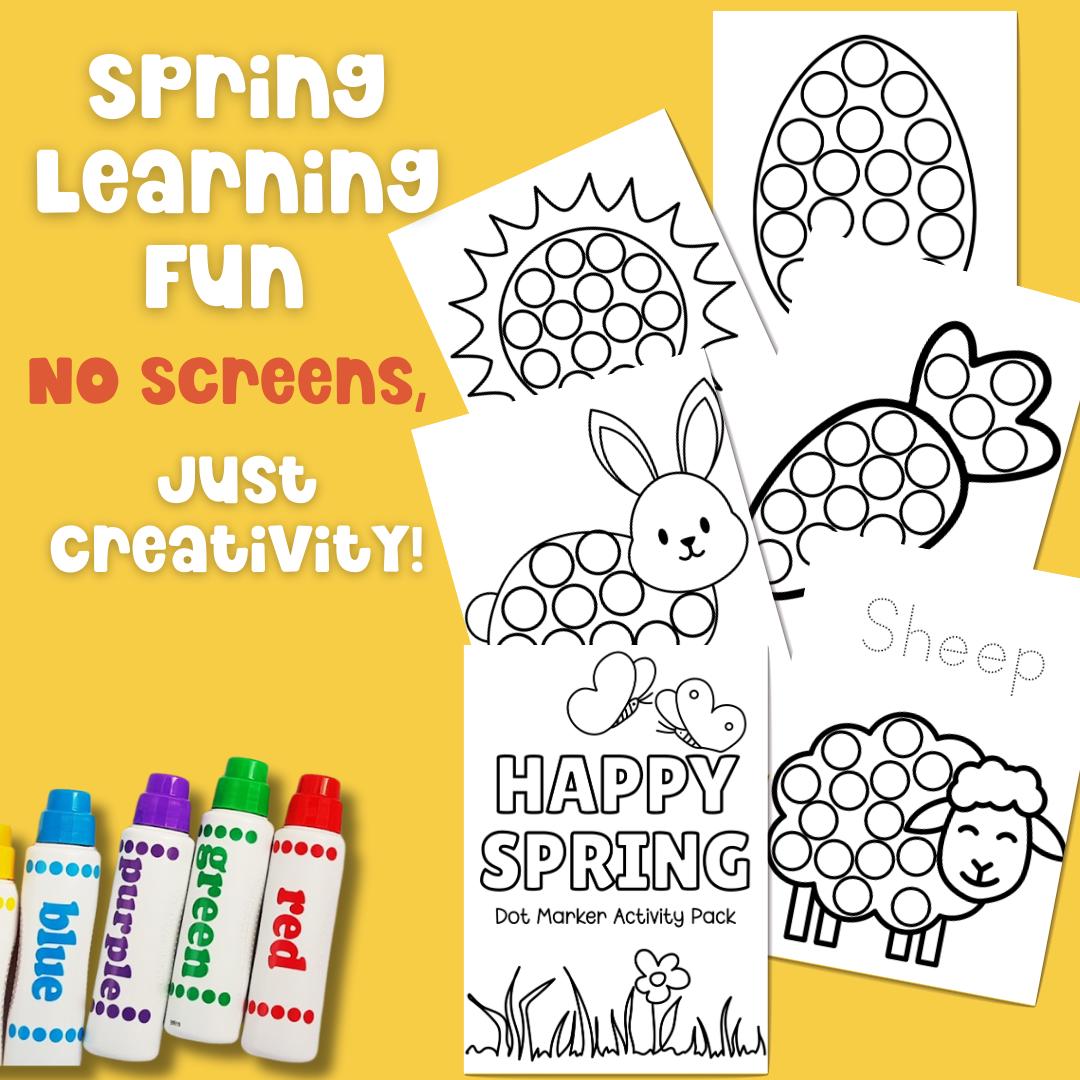 Spring Dot Marker Printable Do A Dot Coloring Page Kid Summer Travel ...