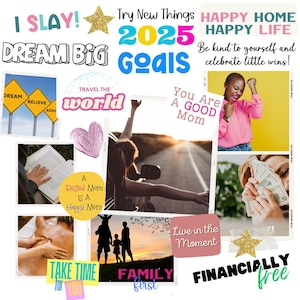 Vision Board Printable Word 2025 Goal Setting Self Discovery Vision ...