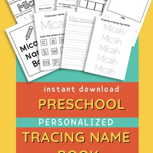 Preschool Name Tracing Sheet Custom Handwriting Practice Sheet Toddler ...