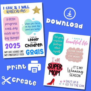 Vision Board Printable Word 2025 Goal Setting Self Discovery Vision ...