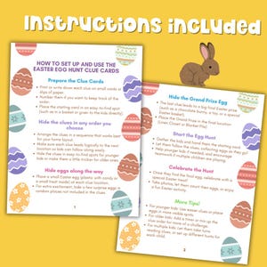 Easter Egg Hunt Card Clue Printable Scavenger Hunt Kid Easter Activity ...