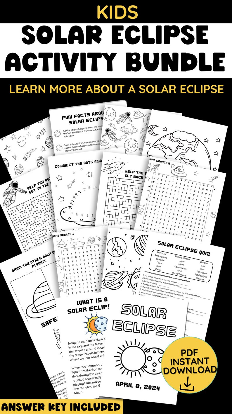 Solar Eclipse Science Printable Space Coloring Page Solar System ...