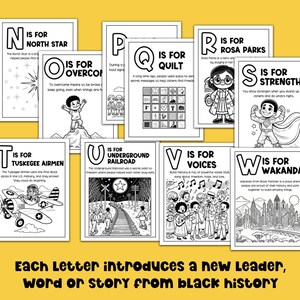 ABC Black History Coloring Page Bundle Bulletin Board Black History ...