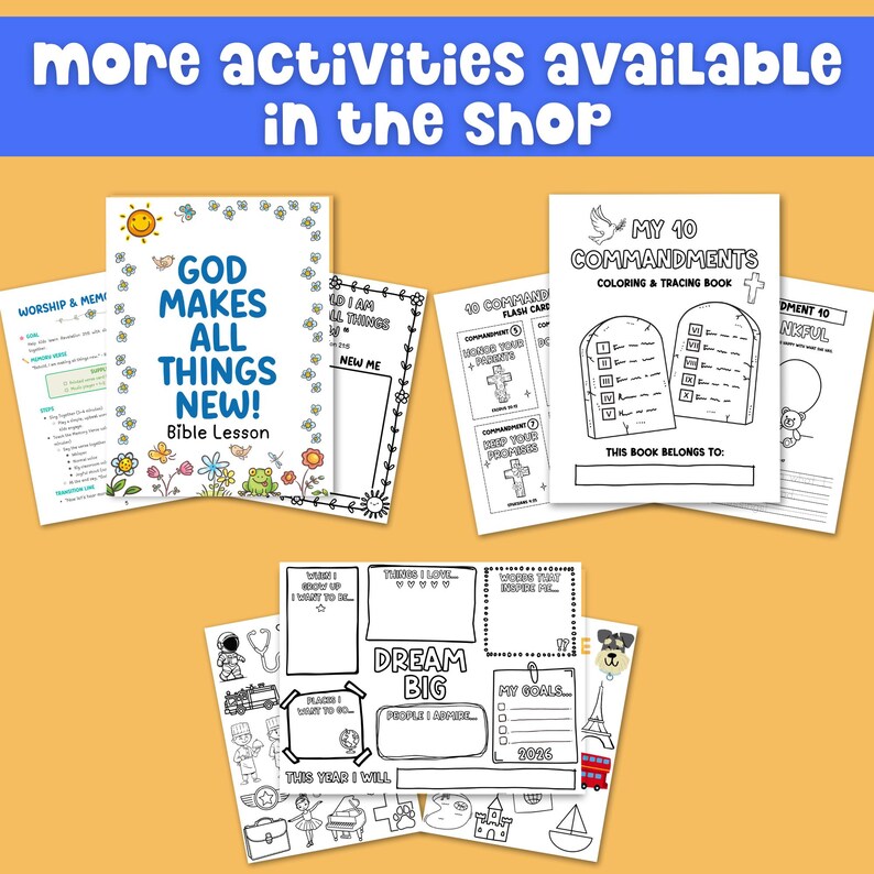 Christian New Year Faith Printable Bundle Kid Bible Tracker Goal ...