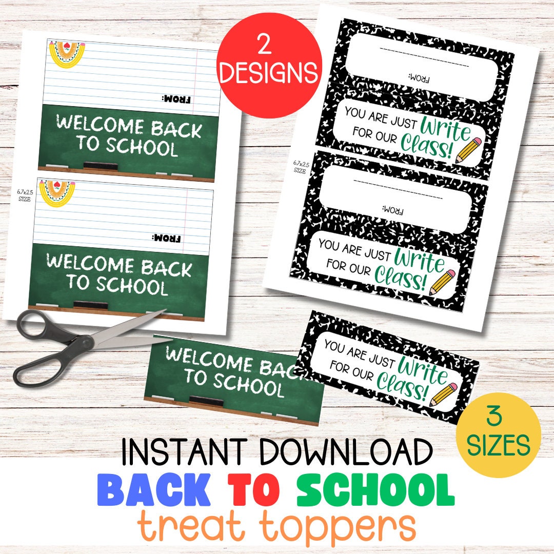Welcome Back to School Treat Bag Topper Class Gift From Teacher Treat ...