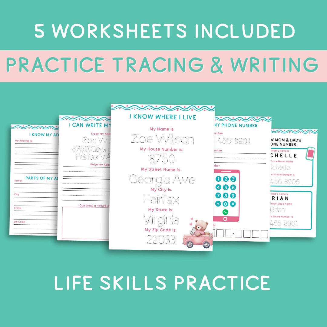 Editable Phone Number and Address Preschool Printable Number Activity ...