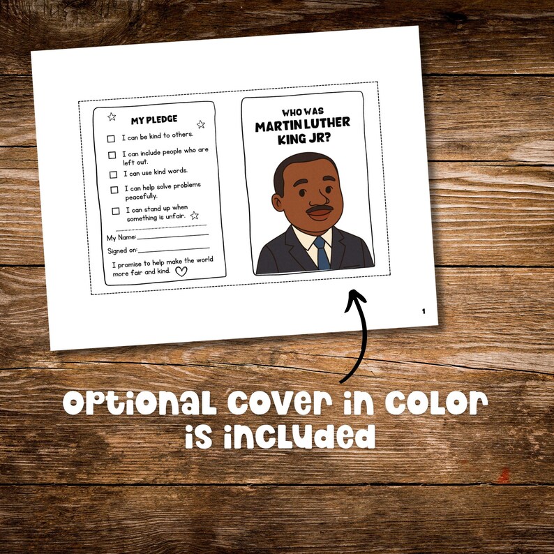Martin Luther King Jr Coloring and Biography Book Printable MLK ...