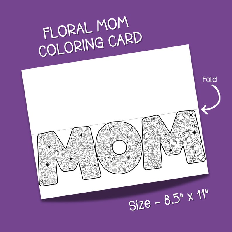 Mom Printable Coloring Card From Kid Mothers Day Printable Craft Mom ...