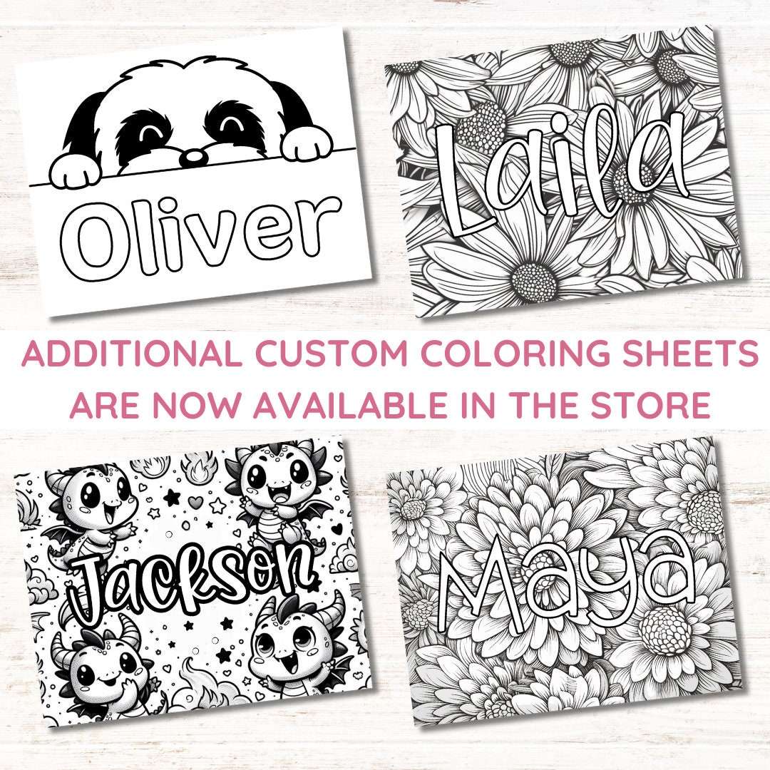 Printable Custom Coloring Page for Girl Bedroom Sign Daisy Name Sign ...