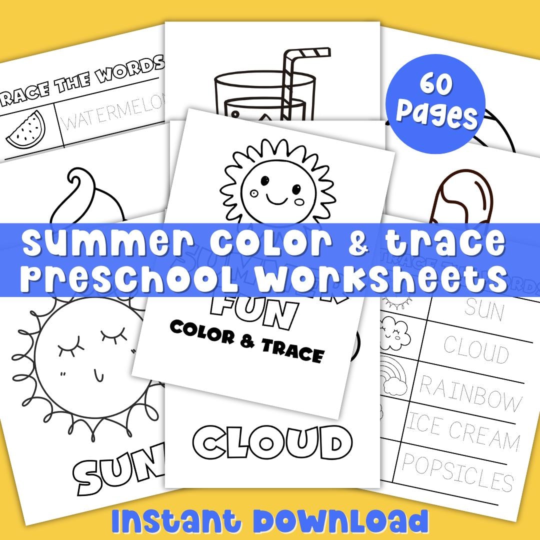 Preschool Summer Coloring Page Toddler Coloring Printable Summer ...