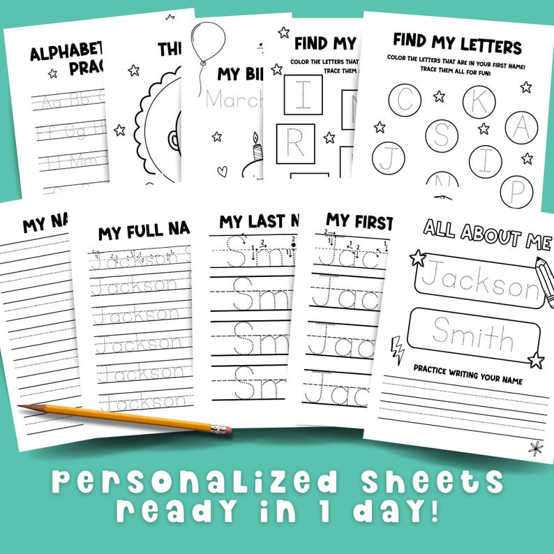Personalized Name Tracing Printable | All About Me Preschool Workbook ...