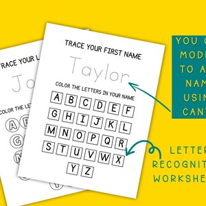 Editable Name Tracing Worksheet Name Practice Homeschool Morning Menu ...
