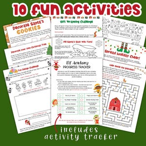 Elf Printable Christmas Activity Book Christmas Craft Kid Holiday Fun ...