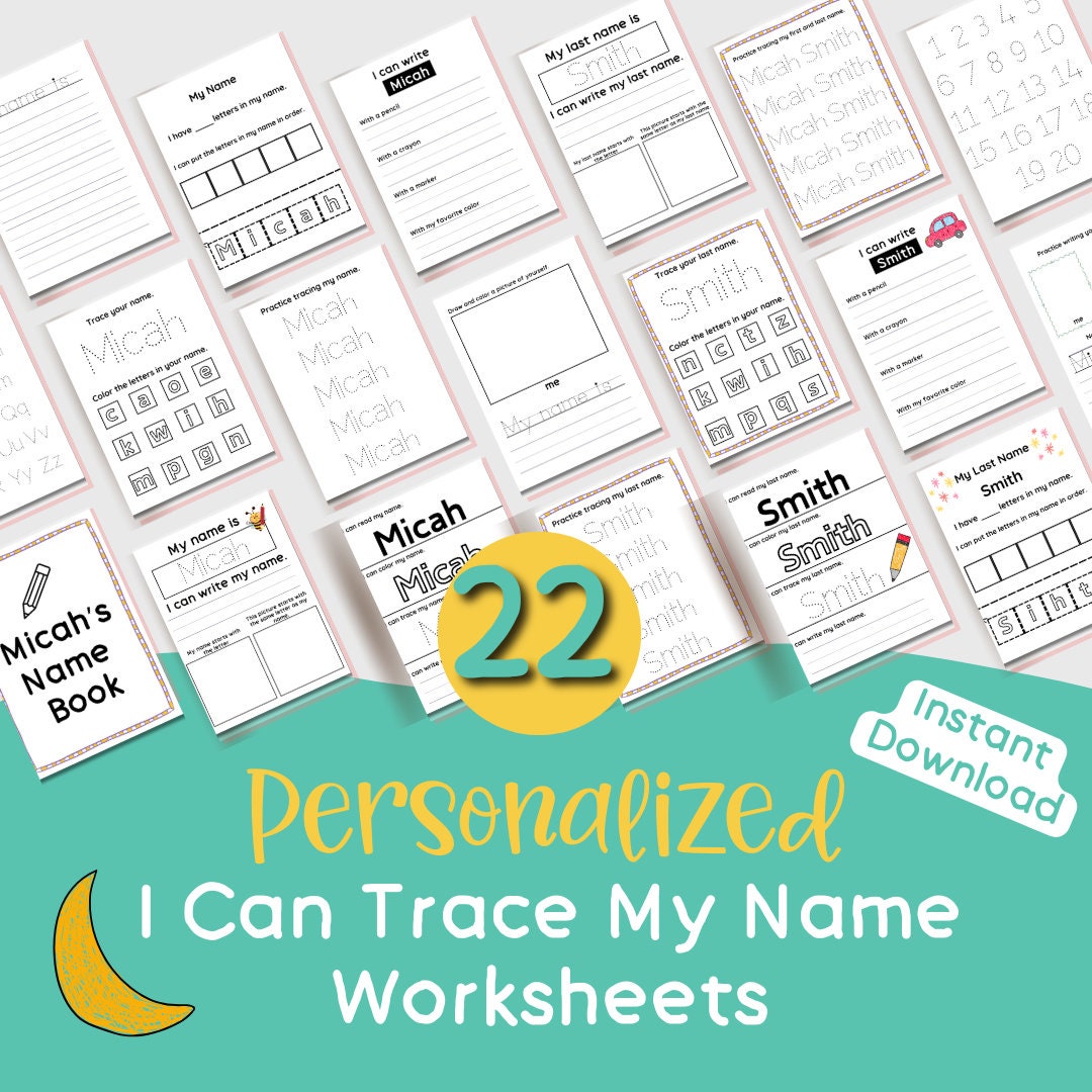 Personalized Handwriting Practice Worksheet Preschool Tracing Busy Book ...