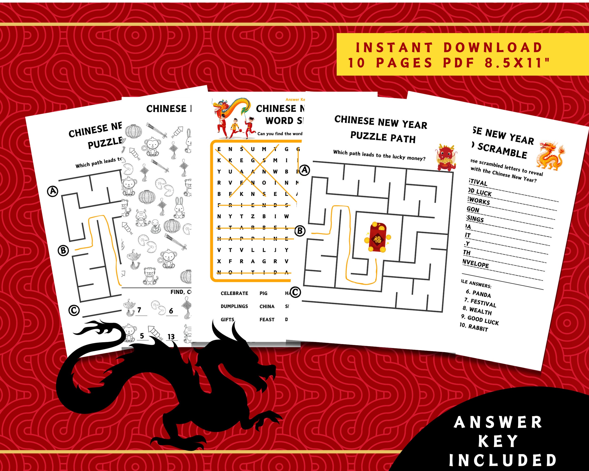Lunar New Year Activity Bundle. Lunar New Year Printable. Digital ...